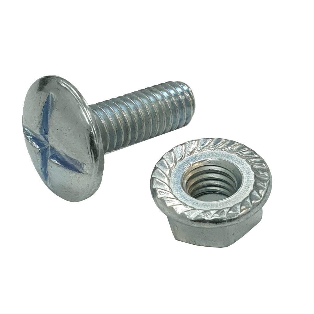 M6 x 16mm Cable Tray Bolt & Flange Nut x 100 Pack