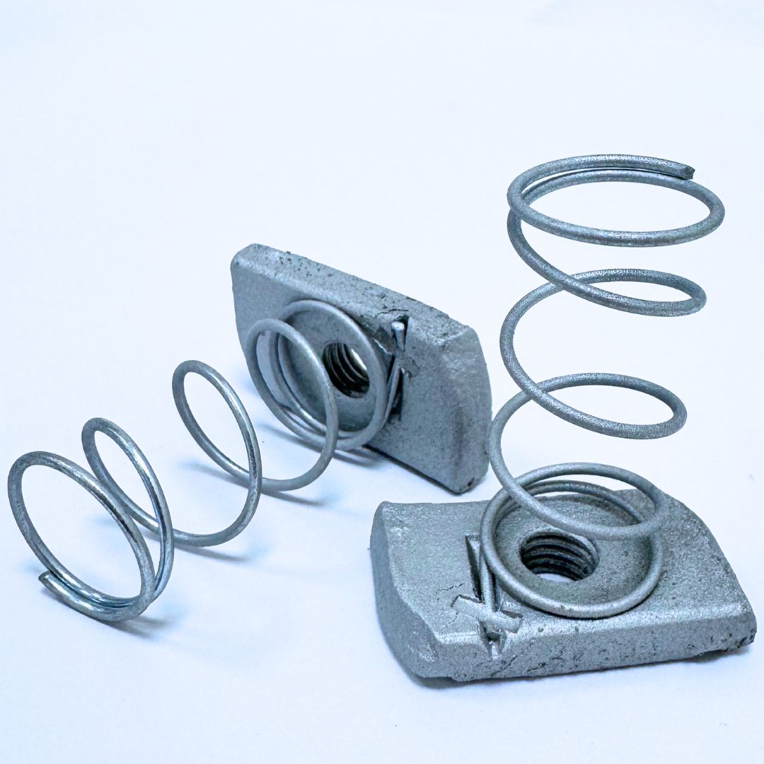 M8 Long Spring Channel Nuts Hot Dipped Galvanized - Box of 100