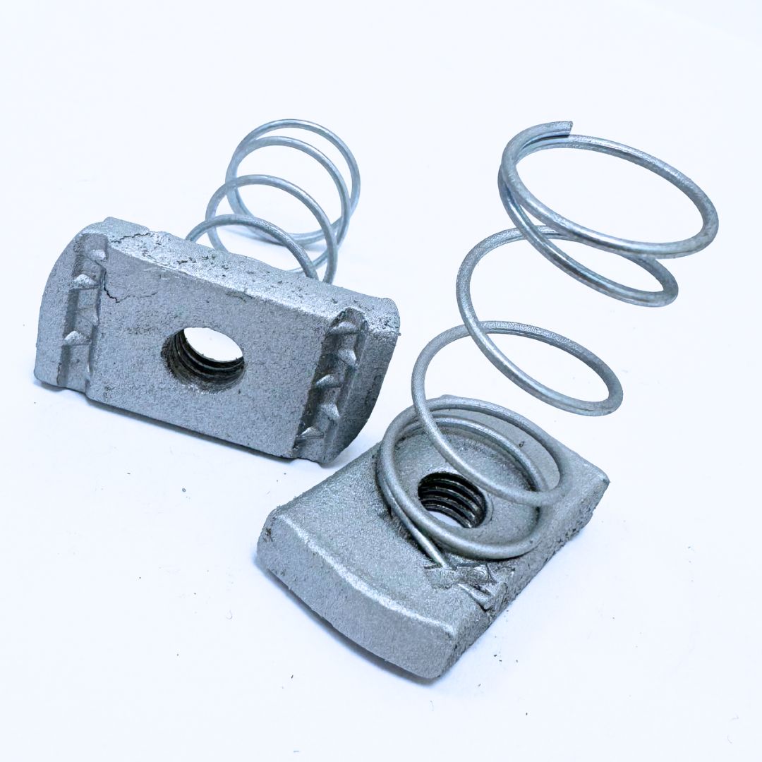 M8 Long Spring Channel Nuts Hot Dipped Galvanized - Box of 100